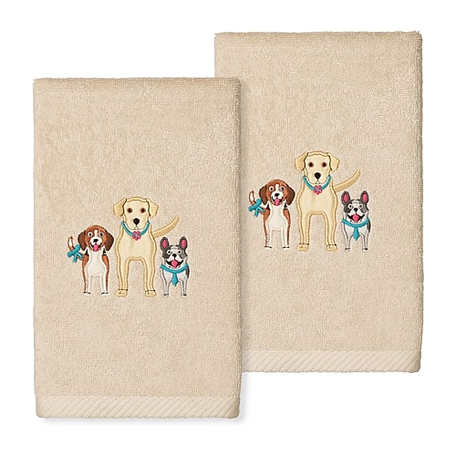 Click here for Linum Home Textiles Dogs Embroidered 2-pc. Hand To... prices