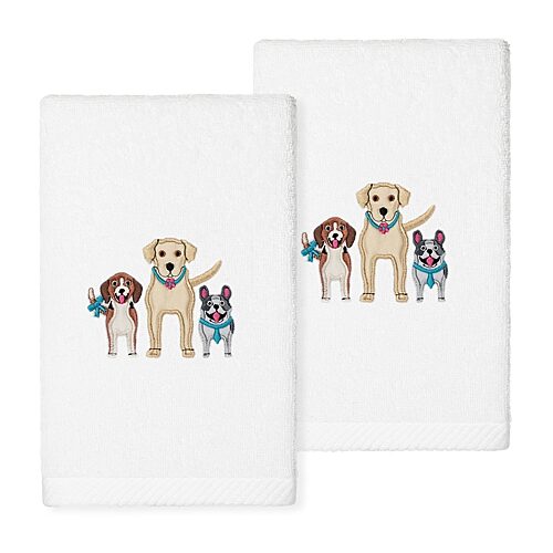 Click here for Linum Home Textiles Dogs Embroidered 2-pc. Hand To... prices
