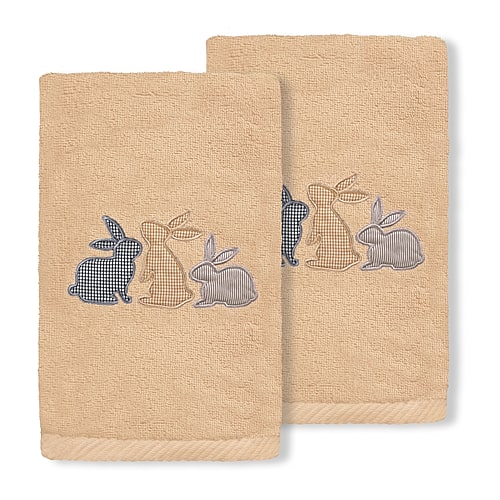 Click here for Linum Home Bunny Row Embroidered Luxury 100 Turkis... prices