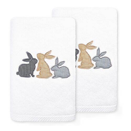 Click here for Linum Home Bunny Row Embroidered Luxury 100 Turkis... prices