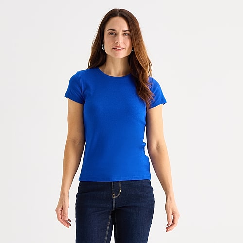 Click here for Liz Claiborne Womens Crew Neck Short Sleeve T-Shir... prices