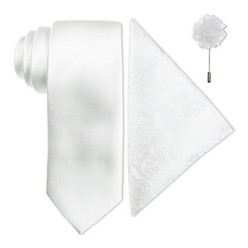 Click here for J. Ferrar Solid Tie Set  One Size  White prices