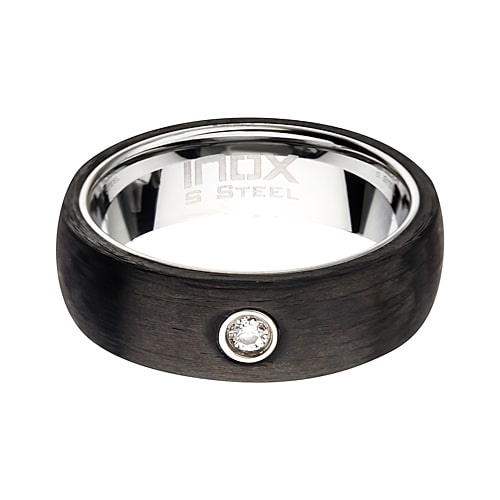 Click here for Inox Mens Jewelry 8MM Diamond-Accent Stainless Ste... prices