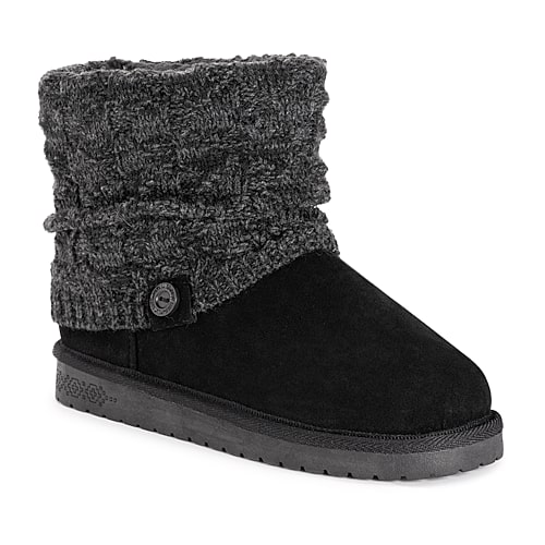 Click here for Muk Luks Womens Laurel Boots - Black heather prices