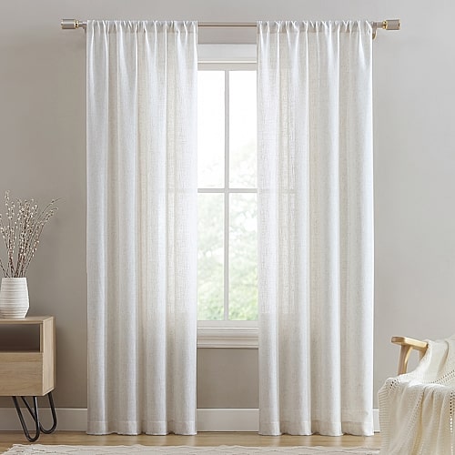 Click here for Beatrice Home Fashions Monroe Linen Blend Rod Pock... prices