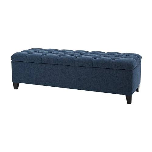 Click here for Ottilie Upholstered Tufted Bench  One Size  Blue prices