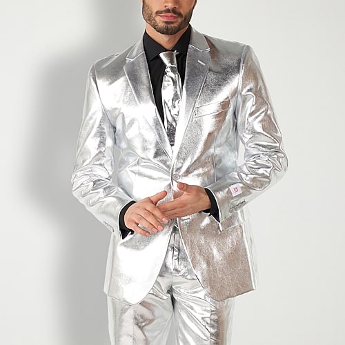 Click here for OppoSuits Big & Tall Shiny Party Suit - Peppy Pink... prices