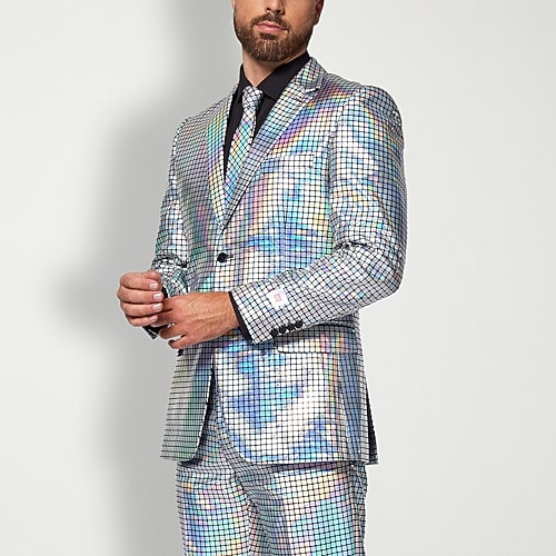 Click here for OppoSuits Big & Tall Shiny Party Suit - Peppy Pink... prices