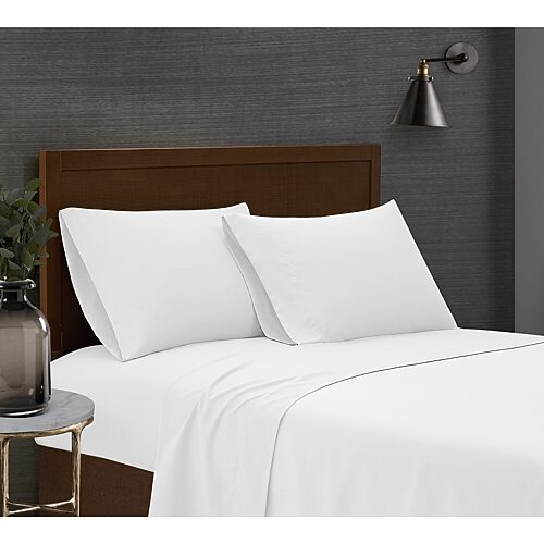 London Fog Garment Wash Solid 6 Piece Sheet Set  Queen - White