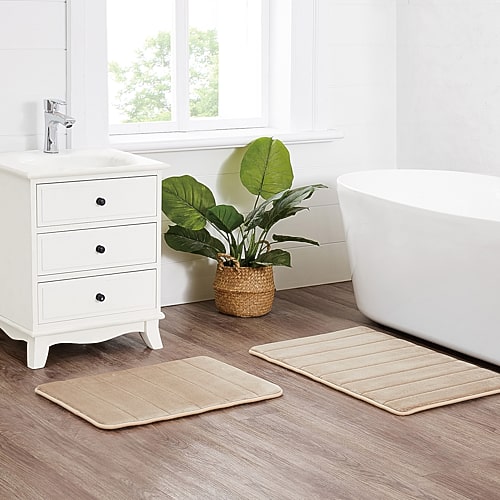 Truly Soft Solid Memory Foam 2-Pc. Bath Rug Set - Tan