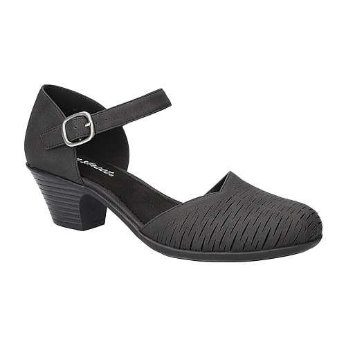 Easy Street Womens Justina Block Heel Sandals - Black