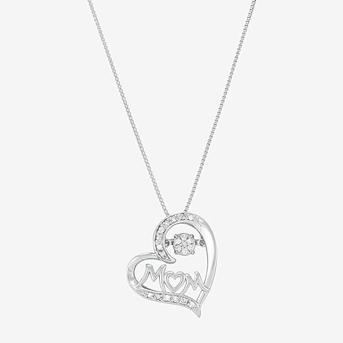 Click here for 1/10 CT. T.W. Diamond Mom Heart Sterling Silver Pe... prices