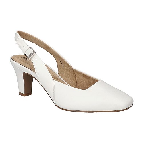 Easy Street Womens Ritsa Square Toe Slingback Pumps - White