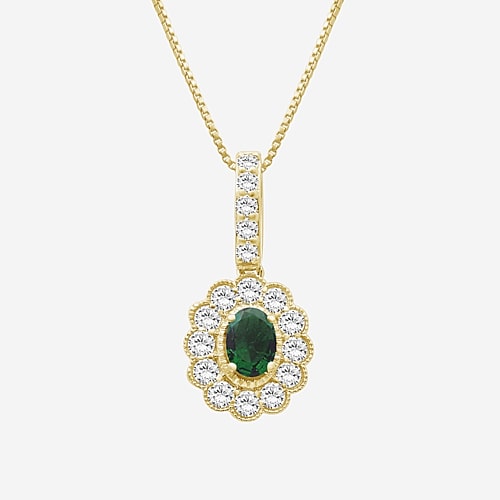 Click here for Womens Oval-cut Gemstone & 1 CT. T.W. Lab-Grown Di... prices