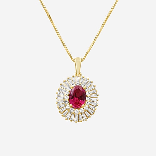 Click here for Womens Oval-cut Gemstone & 1 CT. T.W. Lab-Grown Di... prices