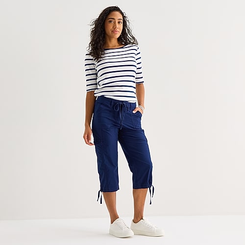 Click here for St. Johns Bay Womens Straight Capri Pant  8  Blue prices