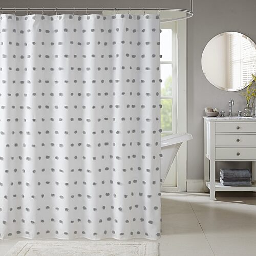 Click here for Madison Park Lauren Shower Curtain  One Size  Gray prices