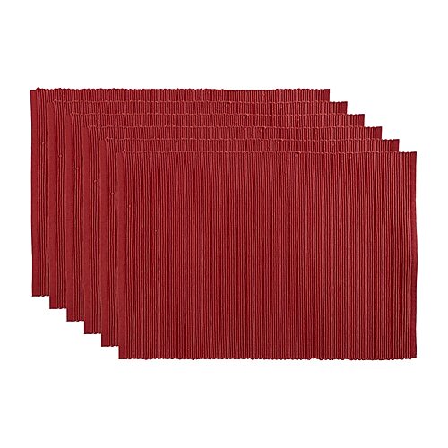 Click here for Design Imports Ribbed Placemat  Set of 6 - Red prices