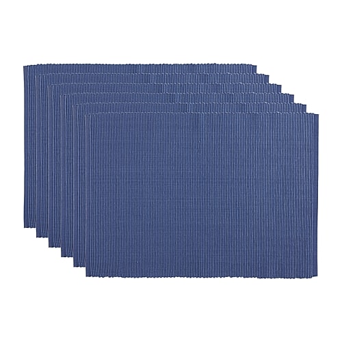Click here for Design Imports Ribbed Placemat  Set of 6 - Blue prices