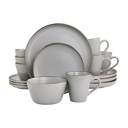 Elama Louis 16-pc. Stoneware Dinnerware Set  One Size  Gray