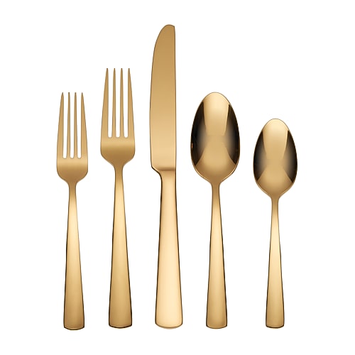 Click here for Oneida Aptitude Gold 20pc. Everyday Flatware Set prices