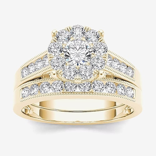 Click here for 1 CT.T.W. Natural Diamond 10K Yellow Gold Bridal R... prices
