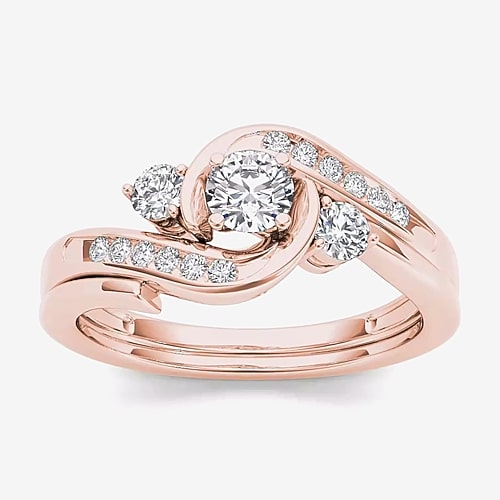 Click here for 1/2 CT.T.W. Natural Diamond 10K Rose Gold 3-Stone... prices
