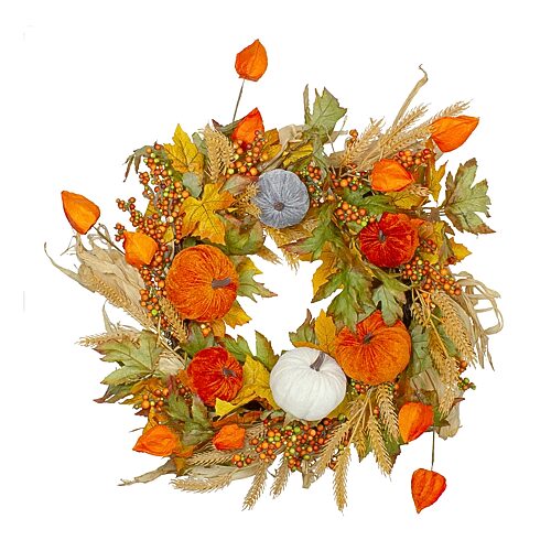 Click here for Northlight Velvet Pumpkins And Wheat Artificial Fa... prices