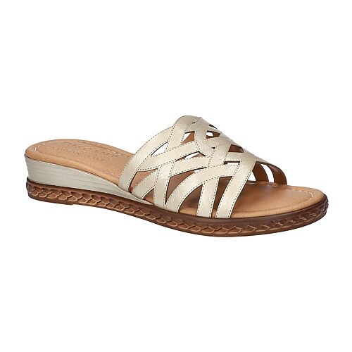 Easy Street Womens Edda Wedge Sandals  11 Medium  Yellow