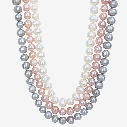 Click here for Womens White Sterling Silver 20 Inch Strand Neckla... prices