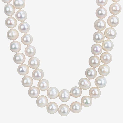 Click here for Womens White Sterling Silver 18 Inch Strand Neckla... prices