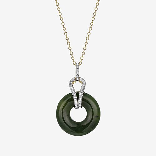 Click here for Womens Diamond Accent Genuine Green Jade 18K Gold... prices