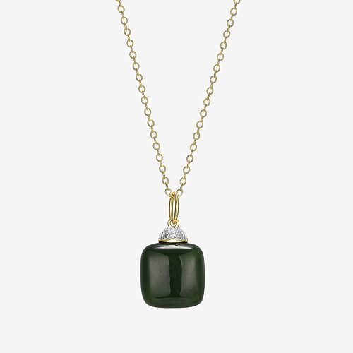 Click here for Womens Diamond Accent Genuine Green Jade 18K Gold... prices