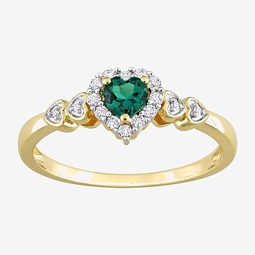 Click here for Womens Diamond Accent Lab Created Green Emerald 18... prices