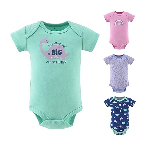 Click here for The Peanutshell Dino Girl Bodysuits  4-Pack - Pink... prices