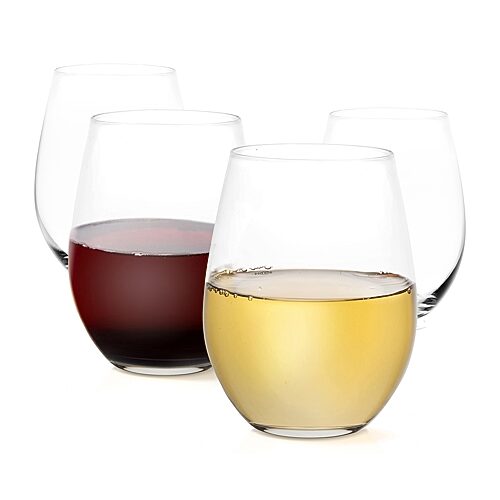 Click here for JoyJolt Spirits Stemless Wine Glass Set of 4 - Cle... prices