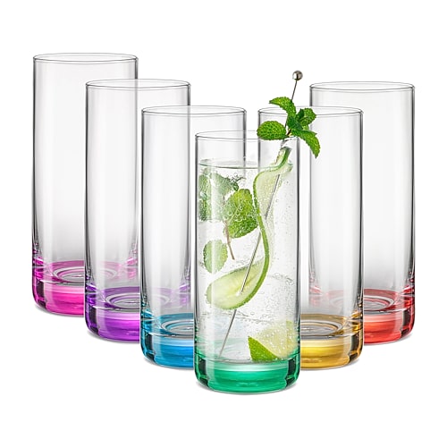 Click here for JoyJolt Hue Colored Highball Glasses  Set of 6 - C... prices