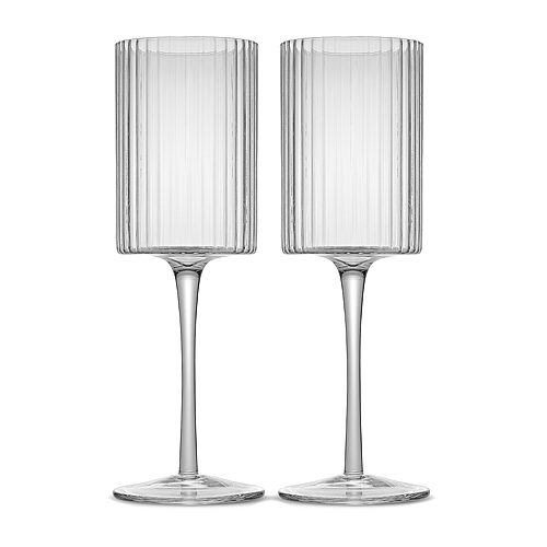 Click here for JoyJolt Elle Fluted Cylinder White Wine Glasses  S... prices