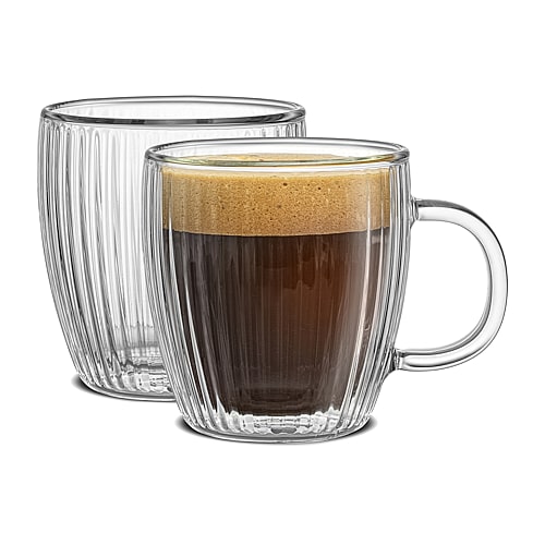 Click here for JoyJolt Fluted Glass 5.4oz Espresso Mugs  Set of 2... prices