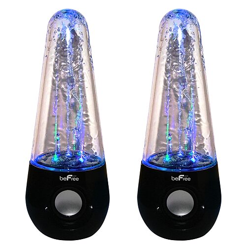 beFree Sound Bluetooth LED Dancing Water Multimedia Speakers - Black