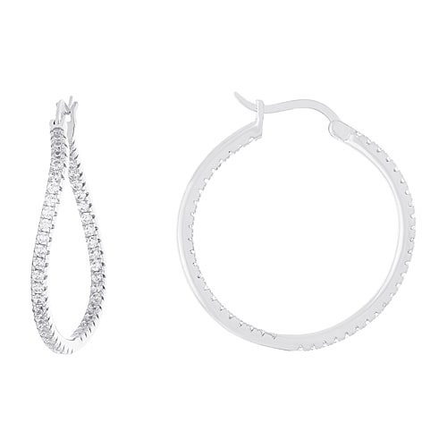 Click here for Sparkle Allure Womens Cubic Zirconia 32.2mm Hoop E... prices