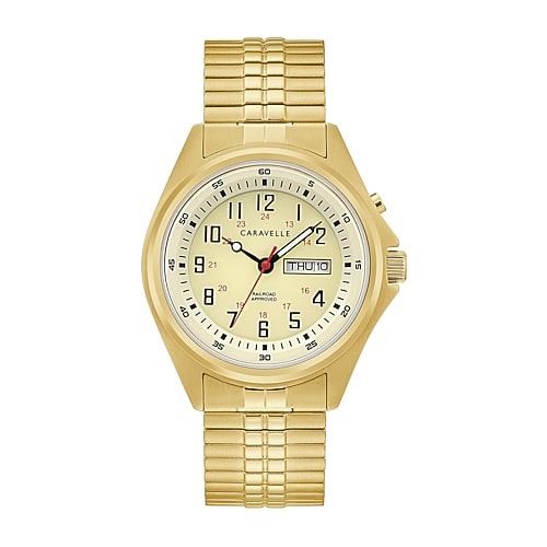 Click here for Caravelle Mens Traditional Gold-Tone Stainless Ste... prices