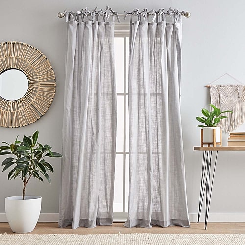 Click here for Peri Home Cotton Sheer 108 x 50 Tie Tab Window Pan... prices