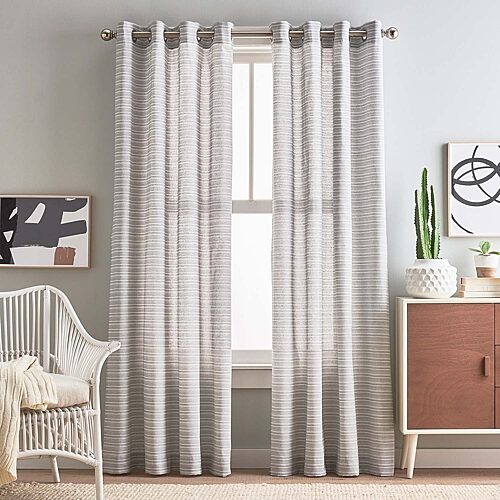 Peri Home Cargo Stripe 84 x 50 Grommet Window Panel  Pair