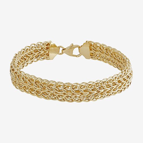 Click here for Womens 14K Gold Hollow Link Chain Bracelet  One Si... prices