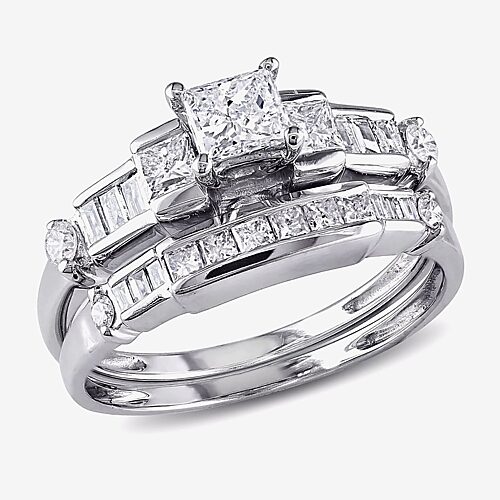 Click here for 1 CT.T.W. Natural Diamond 14K Gold Bridal Set  9... prices