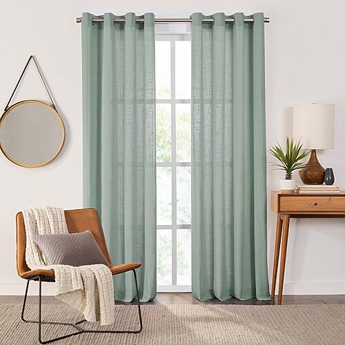Click here for Fieldcrest Arden Solid Cotton Grommet Top Sheer Si... prices