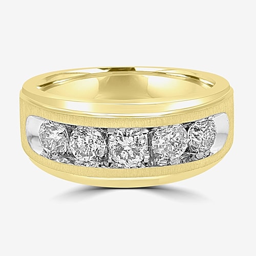Click here for Mens 8MM 1 1/2 CT. T.W. Natural Diamond 10K Gold W... prices