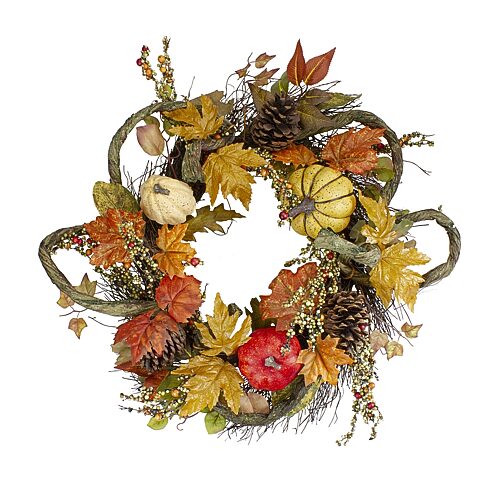 Click here for Northlight 24in Sunflower Pumpkin Foliage And Pine... prices