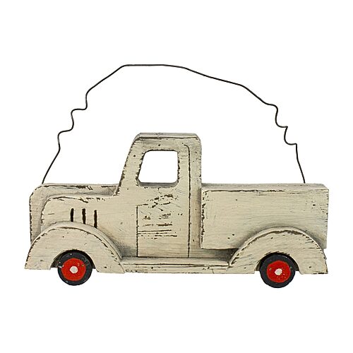 Click here for Northlight 11.75in White Wooden Pick Up Truck Fall... prices